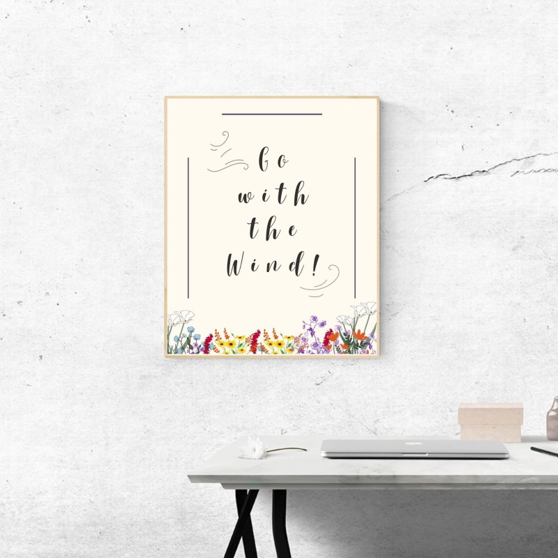 Buy "Go With The Wind" Quote Wall Art Printable by Tee Printables on Selar