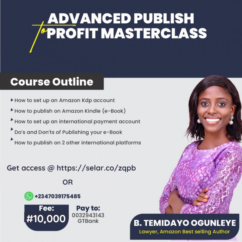 Buy Advanced Publish to Profit Masterclass by Temidayo Ogunleye on Selar