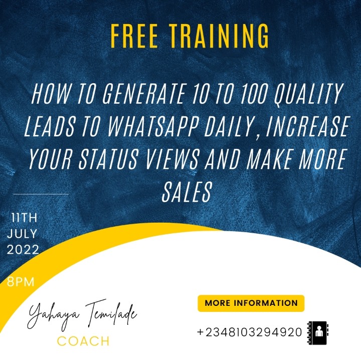 Get FREE: How to generate quality leads to your whatsapp daily. by Yahaya Sekinat Temilade on Selar
