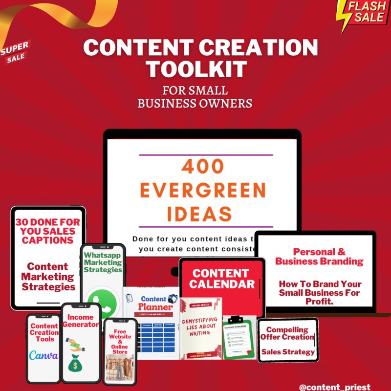 Buy CONTENT CREATION TOOLKIT FOR BUSINESS OWNERS by Precious Chinedu on Selar