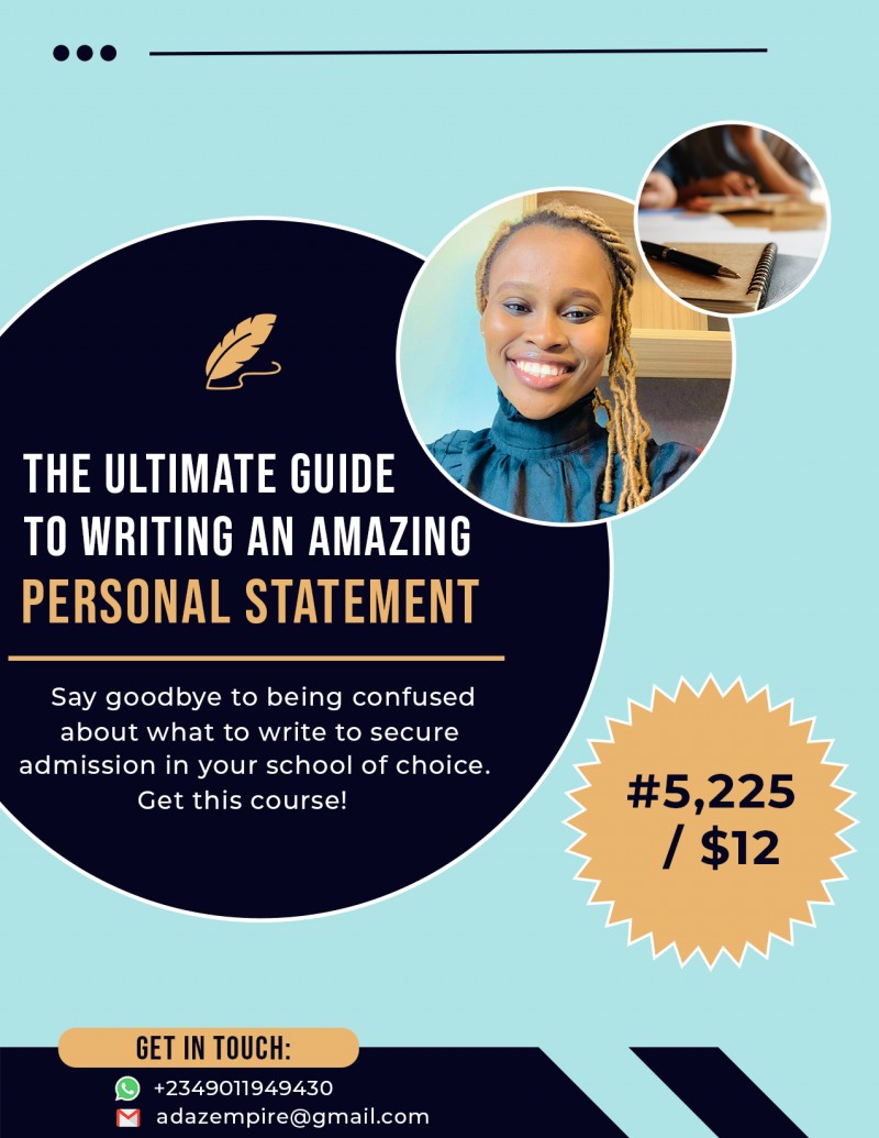 Buy ULTIMATE GUIDE TO WRITING A PERSONAL STATEMENT by Adaeze Osadebe on Selar