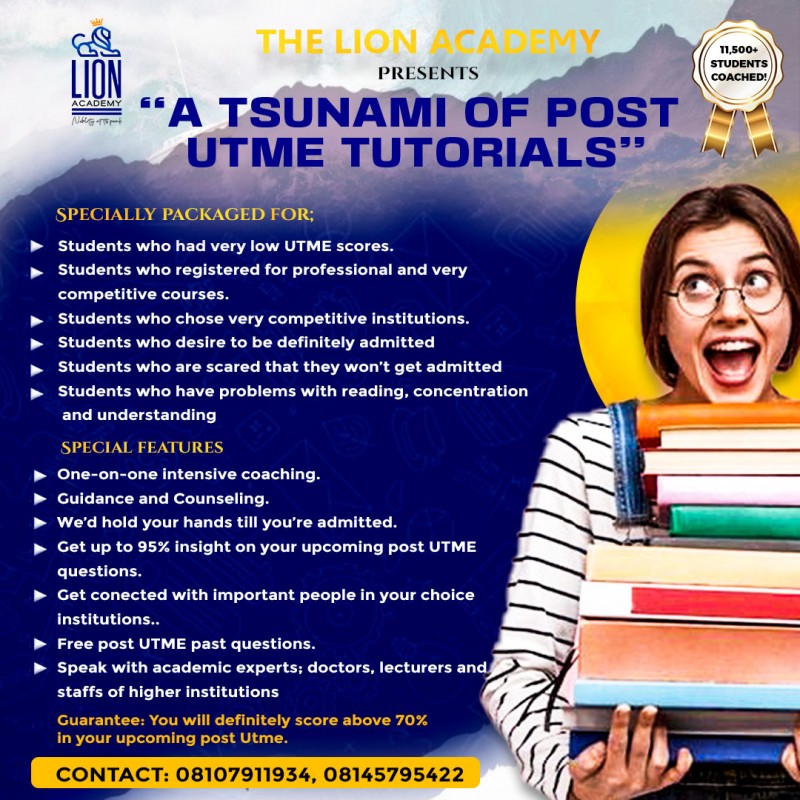 Buy RESULT-DRIVEN POST UTME TUTORIALS by Chibueze Moses Junior on Selar