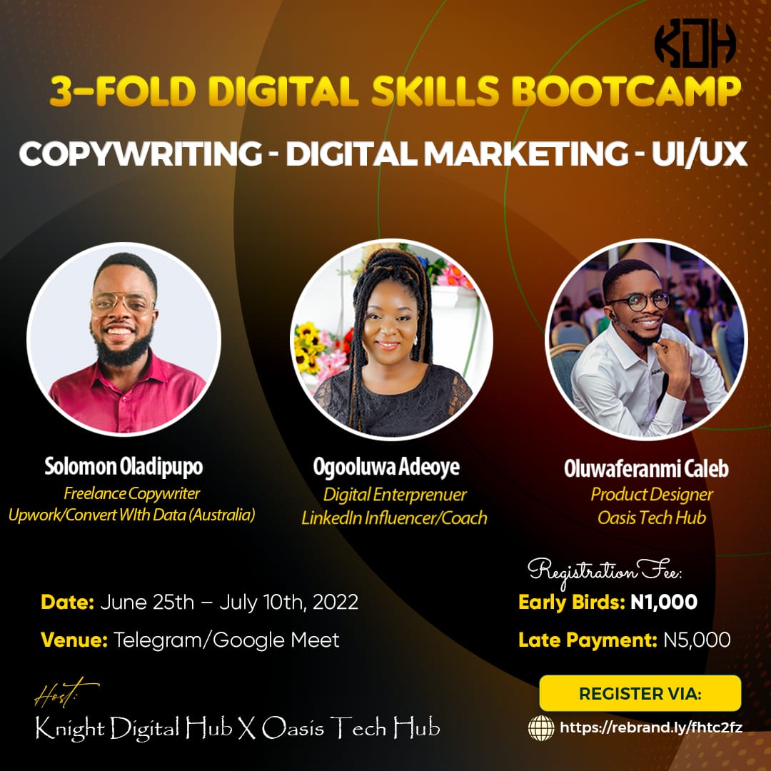 Buy 3-Fold Digital Skills Bootcamp by Knight Digital Hub on Selar
