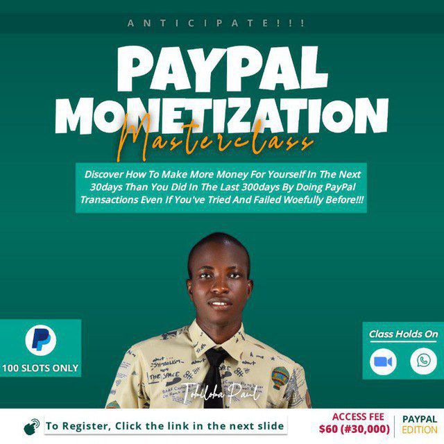Buy PayPal Monetization Masterclass by Tobiloba Paul on Selar