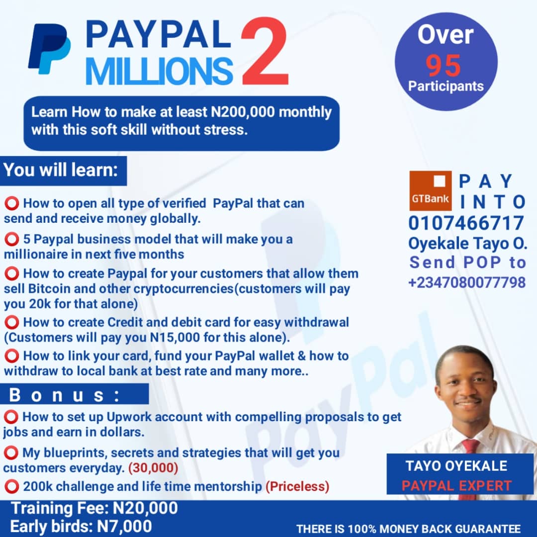 Buy PAYPAL TO MILLIONS by Oyekale Tayo Olufemi on Selar
