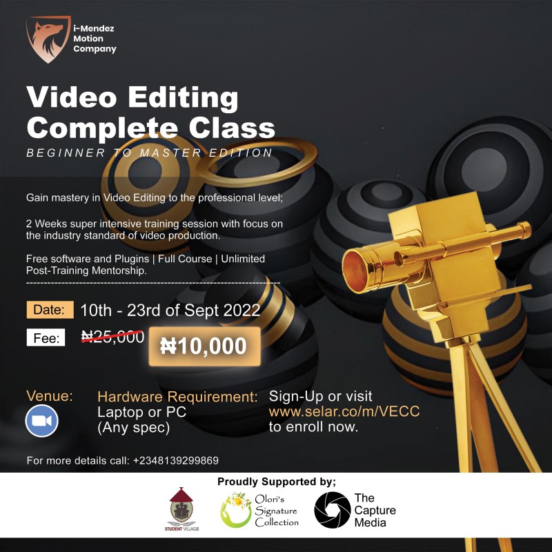 Buy Video Editing Complete Class by Idowu Isaac on Selar