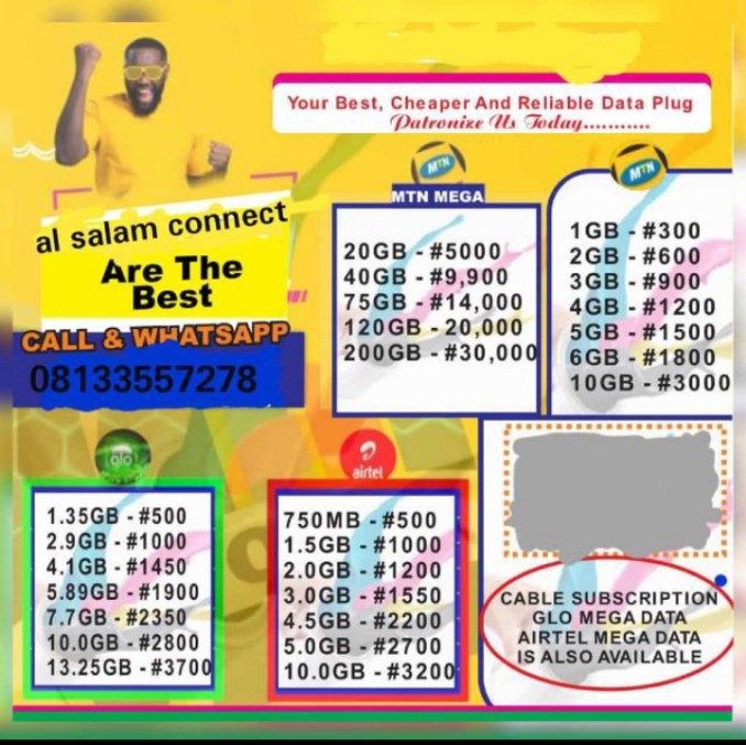 Subscribe Al Salam data by Abdulsalam waliyullahi on Selar