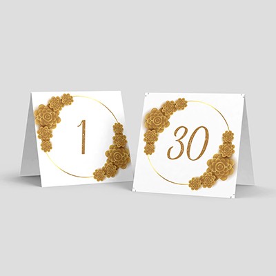 Buy 4x4 Simple Gold font Table Numbers 1-30 Instant Download Printable ...