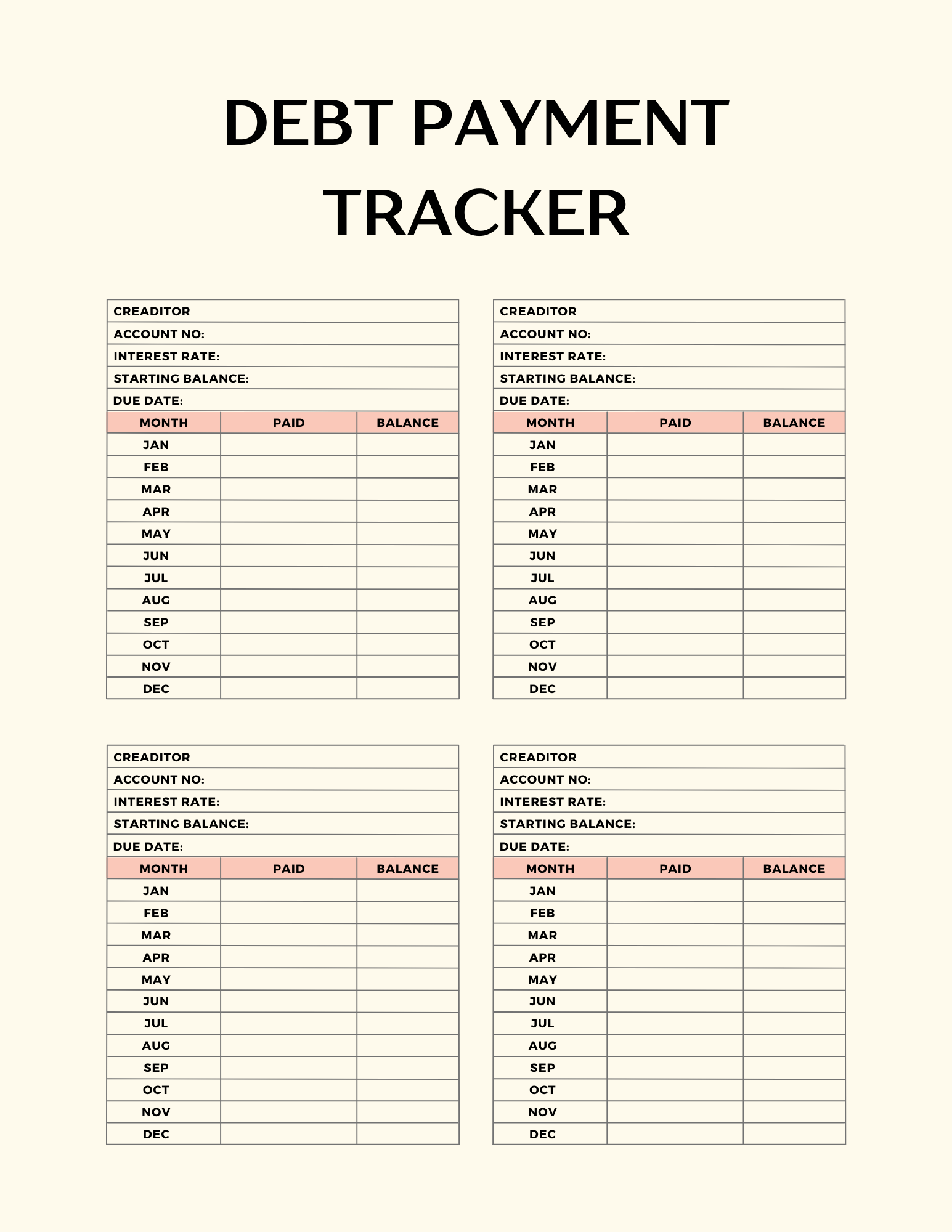Buy DEBT RREPAYMENT SHEET by Your Personal Finance Girl on Selar
