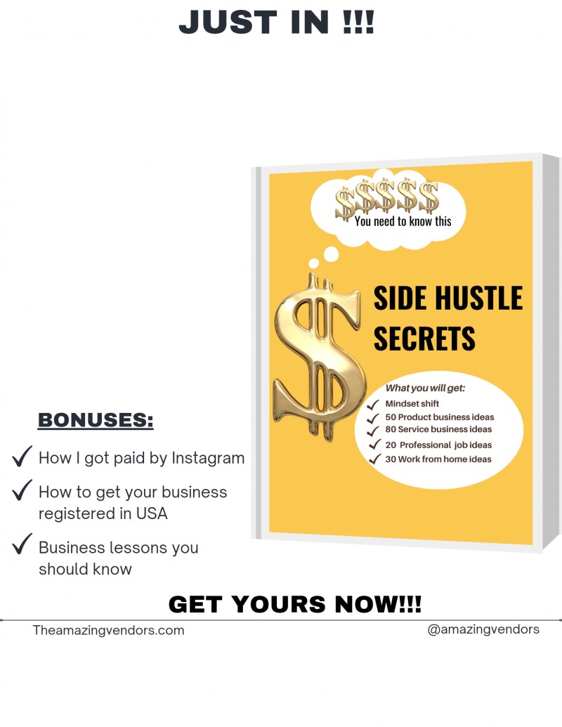 Buy SIDE HUSTLE SECRETS by joy jekpe on Selar