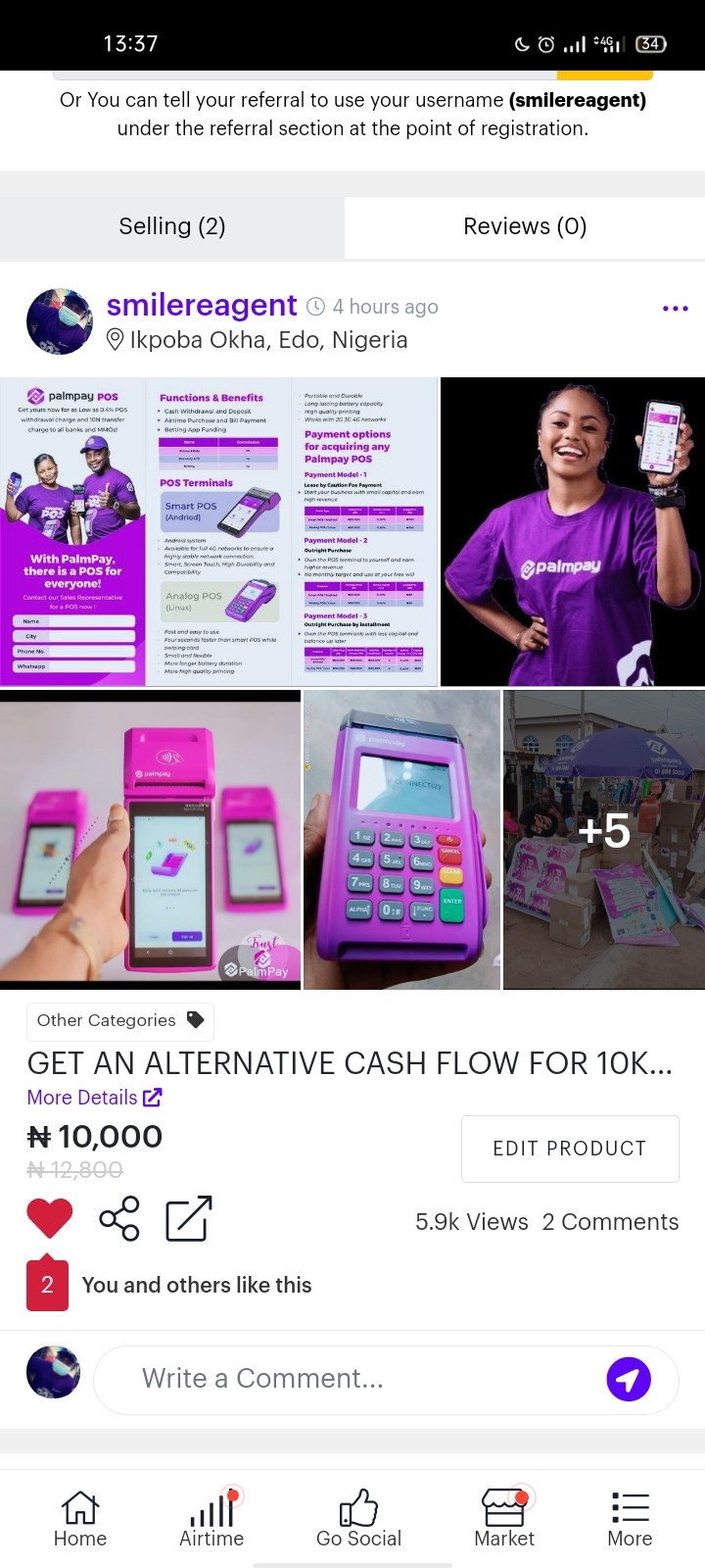 Buy Palmpay Point Of Sale Terminal (POS) by BEST OKIYE MENSAH on Selar