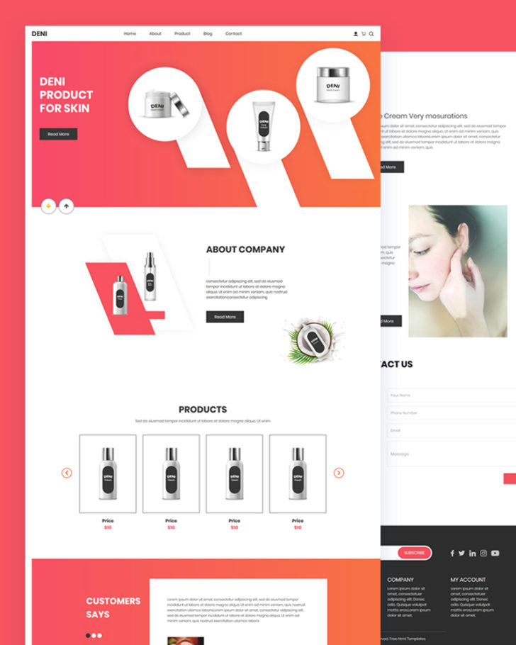 Buy Deni – Skin Product PSD Template by blaqpromzy on Selar