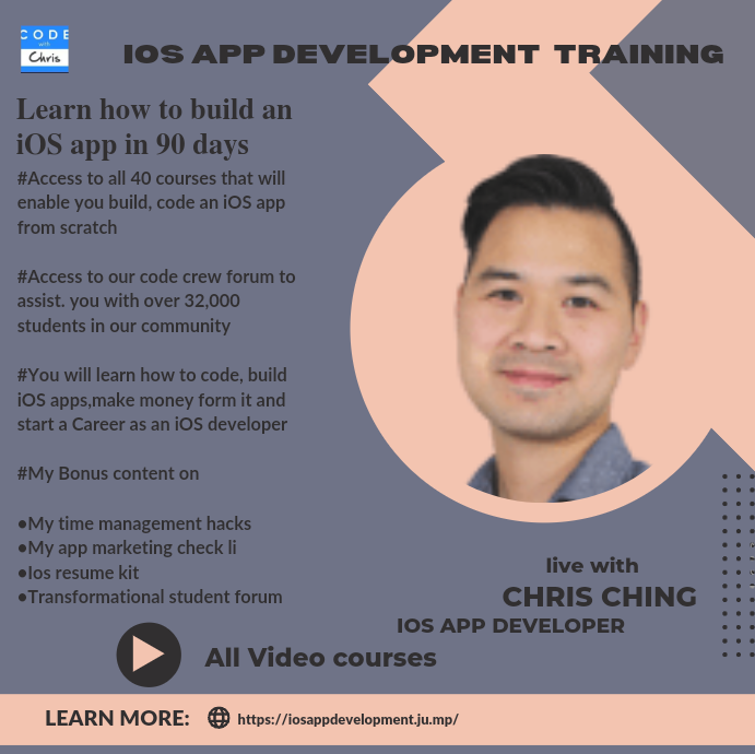Buy IOS APP DEVELOPMENT TRAINING WITH CHRIS by Chris Ching on Selar