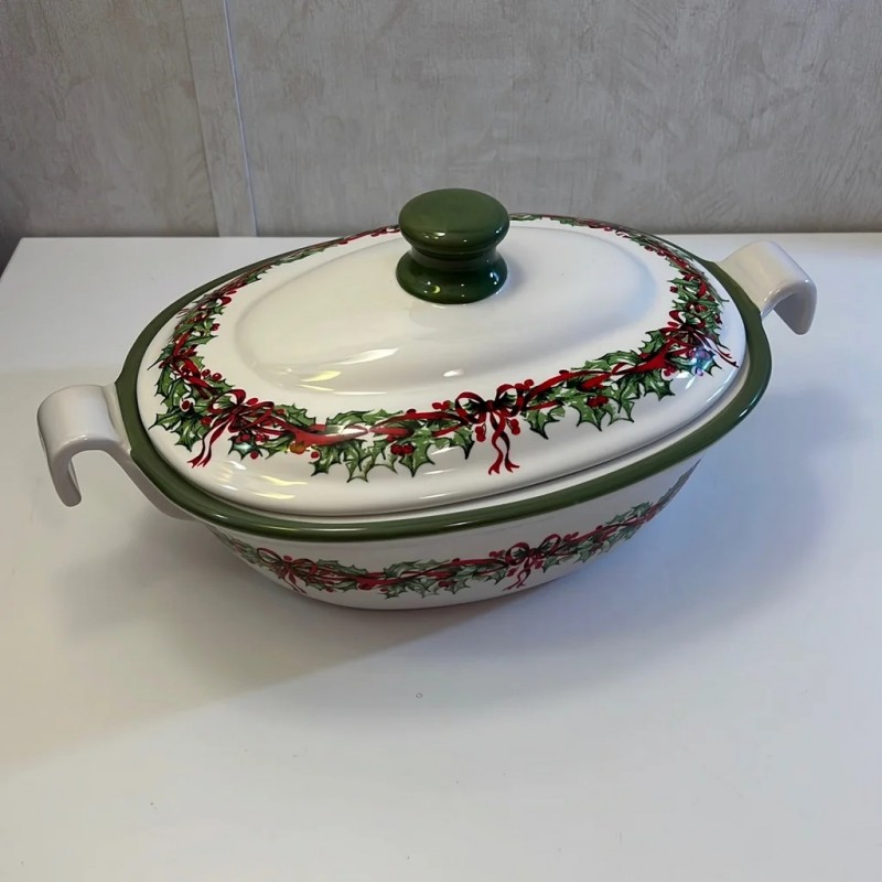 Buy Christopher Radko Traditions Holiday Celebrations Covered Casserole ...