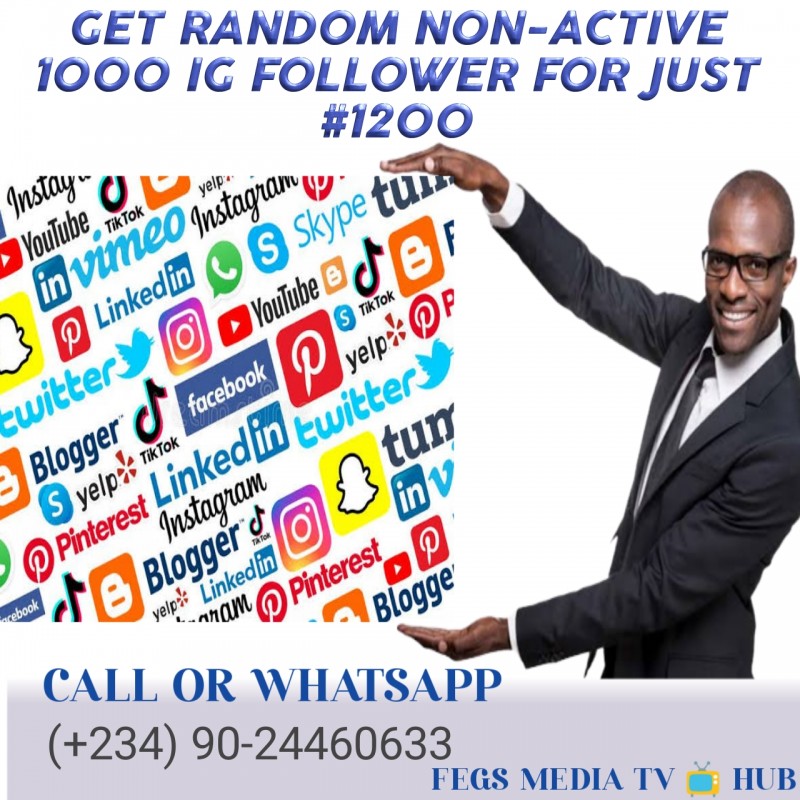 Buy 1000 IG FOLLOWERS by FEGS MEDIA TV 📺 HUB on Selar