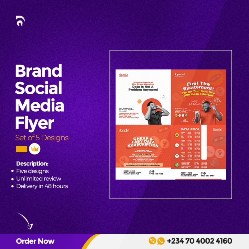 Buy 5 Social Media Flyer Design by Domiphics Designs on Selar