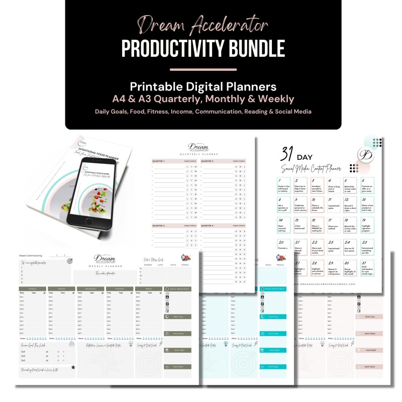 Buy Printable A4 & A3 Digital Planners - Quarterly, Monthly & Weekly by ...
