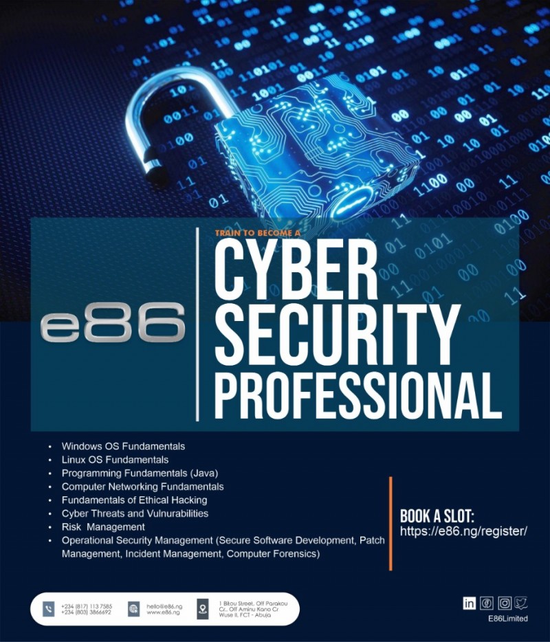 Buy CYBERSECURITY COURSE by e86 LIMITED on Selar