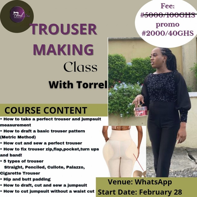 Buy TROUSER CLASS WITH TORREL by Elegbede omotolani Racheal on Selar