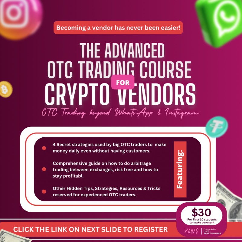 Buy THE ADVANCED OTC TRADING COURSE FOR CRYPTO VENDORS by Emmanuel ...