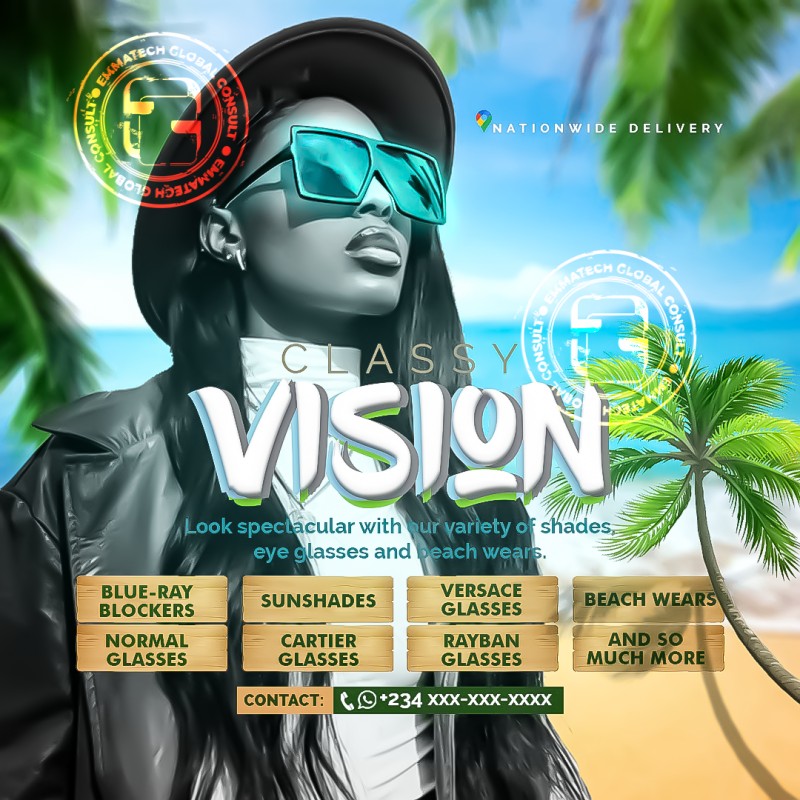 Buy Beach, Glasses and Outdoor Events Flyer Template by EMMATECH GLOBAL ...