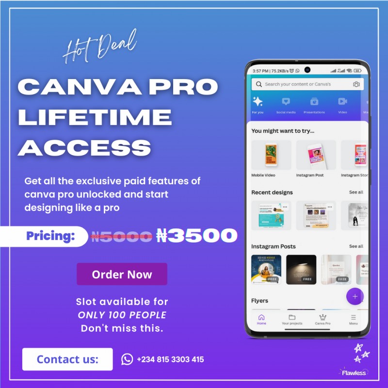 Buy Canva Pro Lifetime Subscription by Festus Ukwueze on Selar