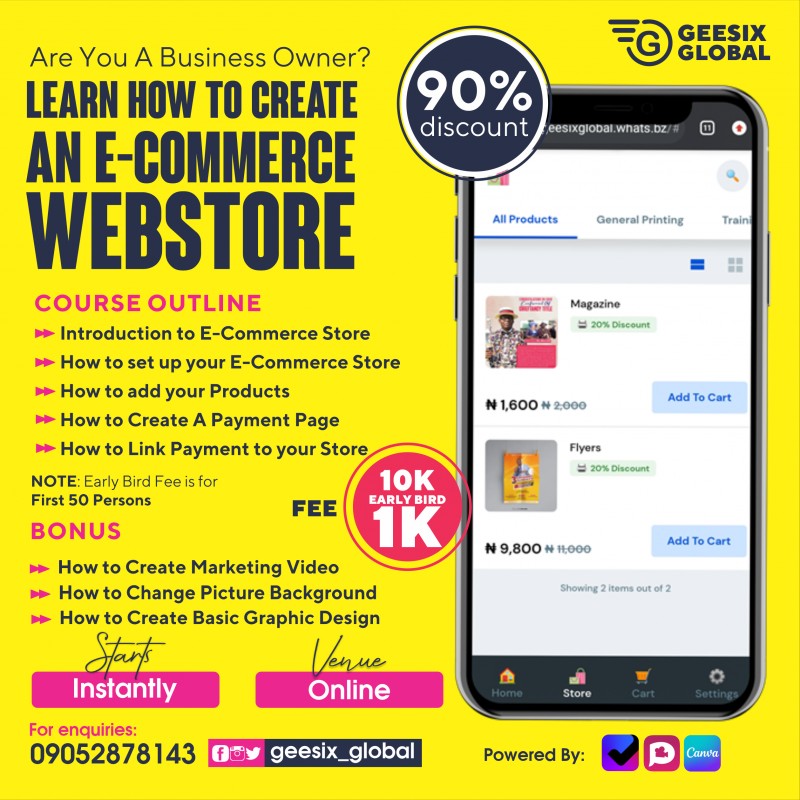 Buy E-COMMERCE WEBSTORE by Geesix Global on Selar