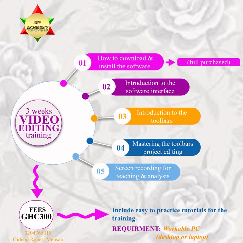 Buy VIDEO EDITING TRAINING by Gideon Robert Mensah on Selar