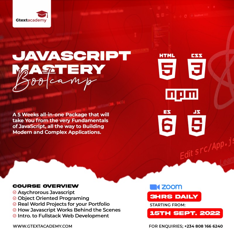 Get Intensive Web Development Bootcamp by Gtext Academy on Selar