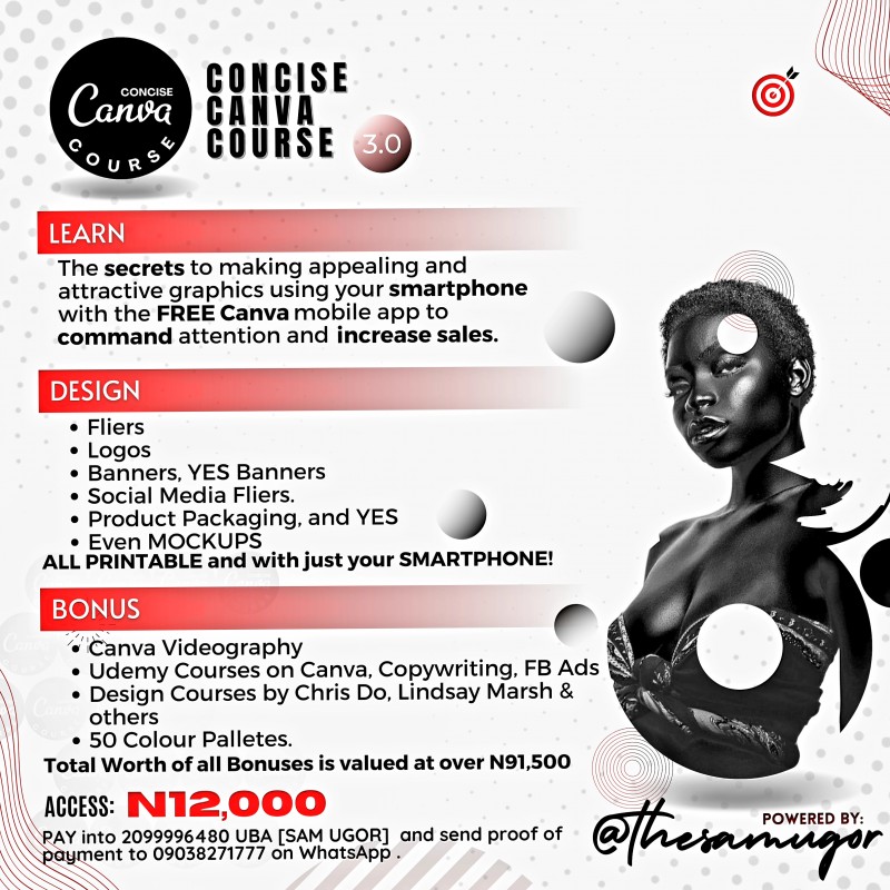 Buy Concise Canva Course by SAM UGOR on Selar