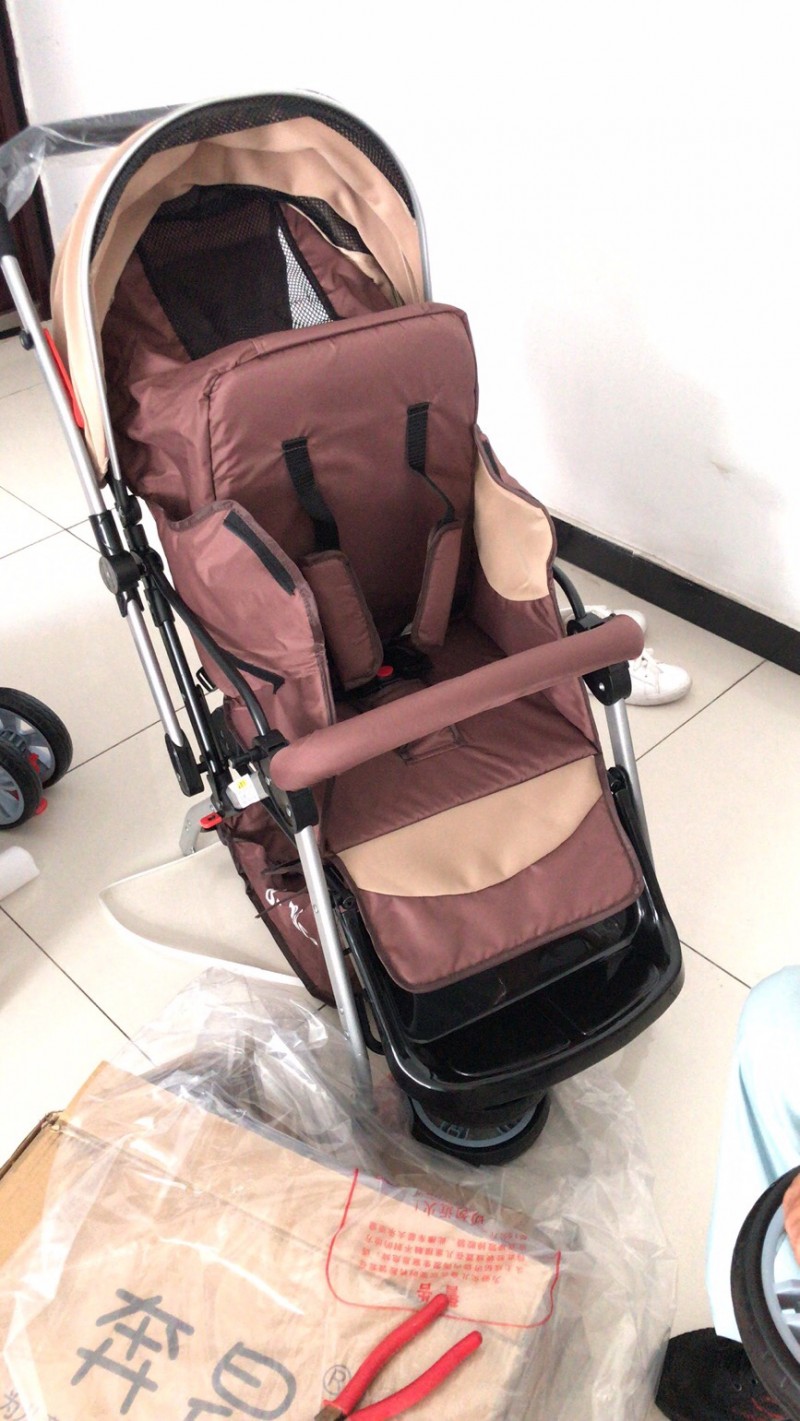 Buy The baby stroller can sit and lie down with portable folding high ...