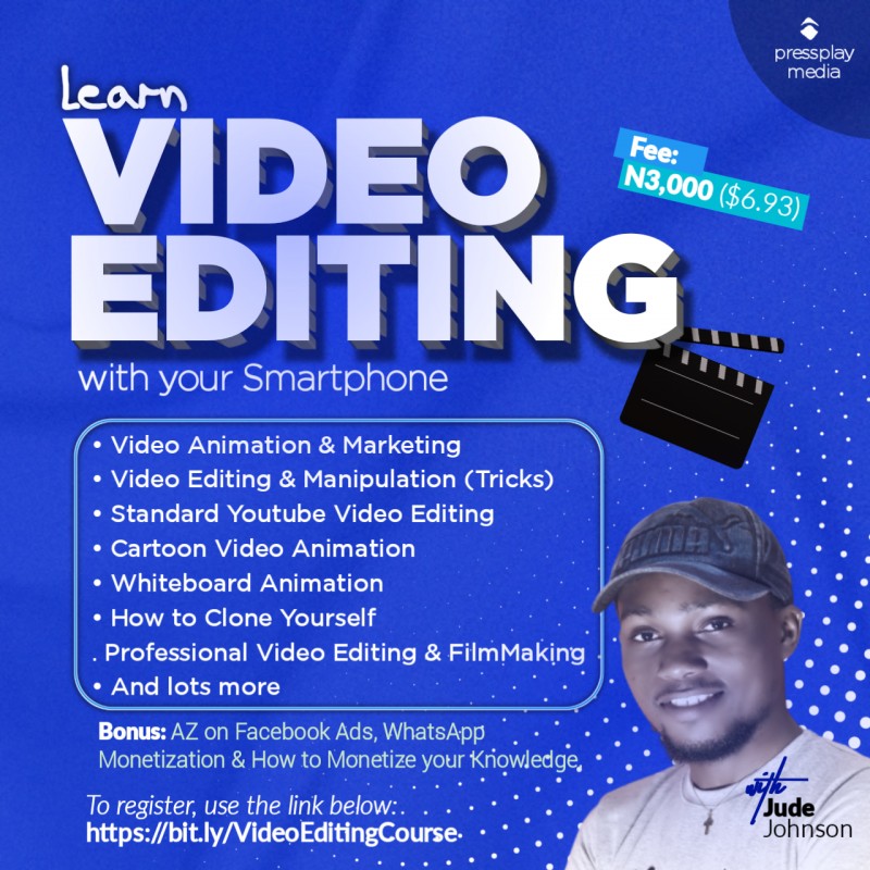 Buy Smartphone Video Editing Course by Jude Johnson on Selar