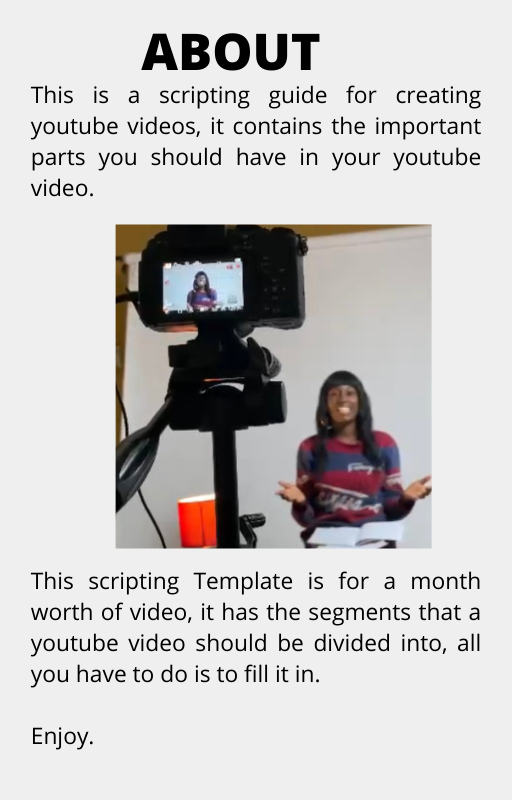 Buy YOUTUBE SCRIPT WRITING FOR AMAZING VIDEOS by Kadi O on Selar