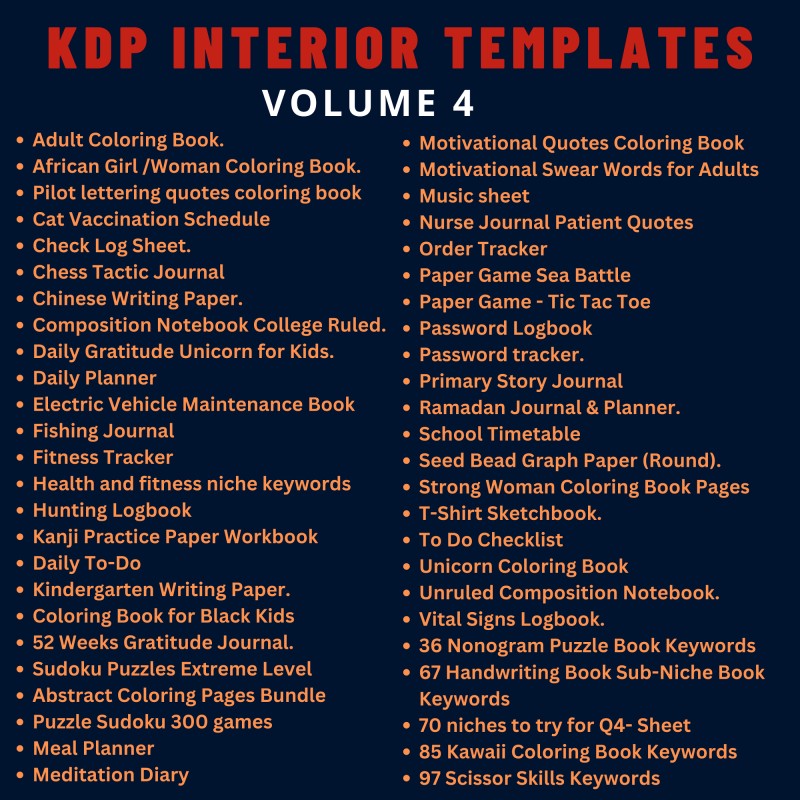 Buy Amazon KDP Interior Templates - Volume 4 by KDP Toolsets on Selar