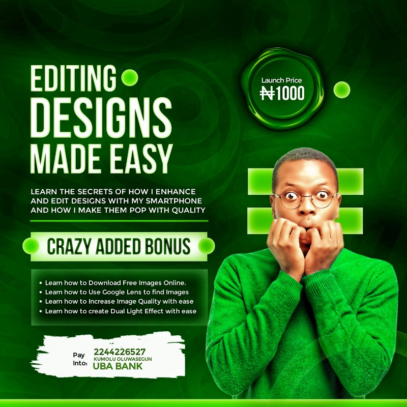Buy EDITING DESIGNS MADE EASY by KUMOLU AYOMIDE on Selar