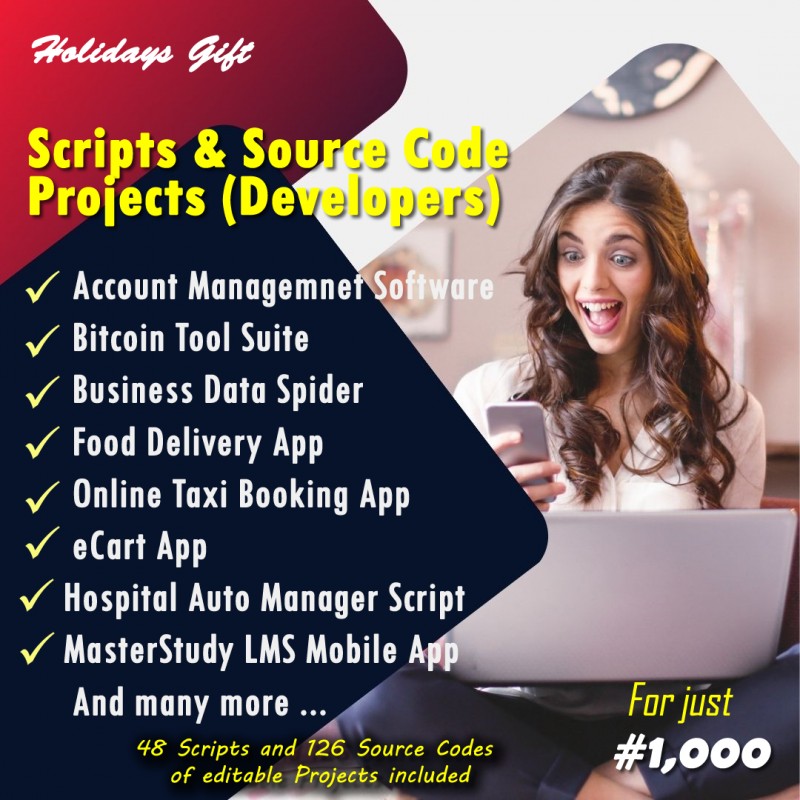Buy SCRIPTS AND SOURCE CODES PROJECTS FOR DEVELOPERS by Saheed Oladejo on Selar