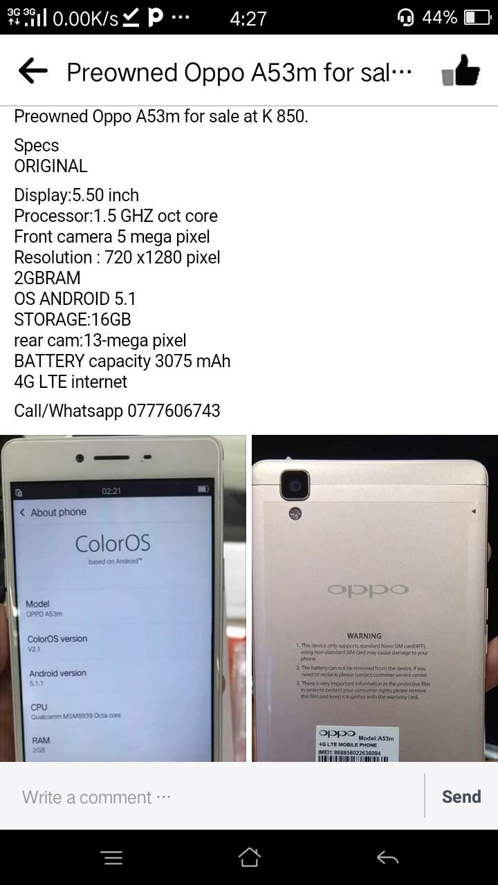 Buy Oppo a53m by Mario cici on Selar
