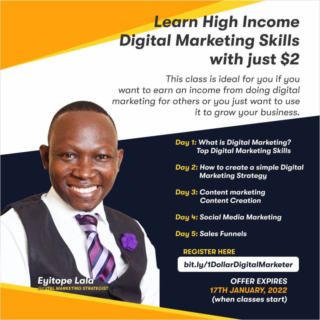 Buy $2 Digital Marketing Class by Eyitope Lala on Selar