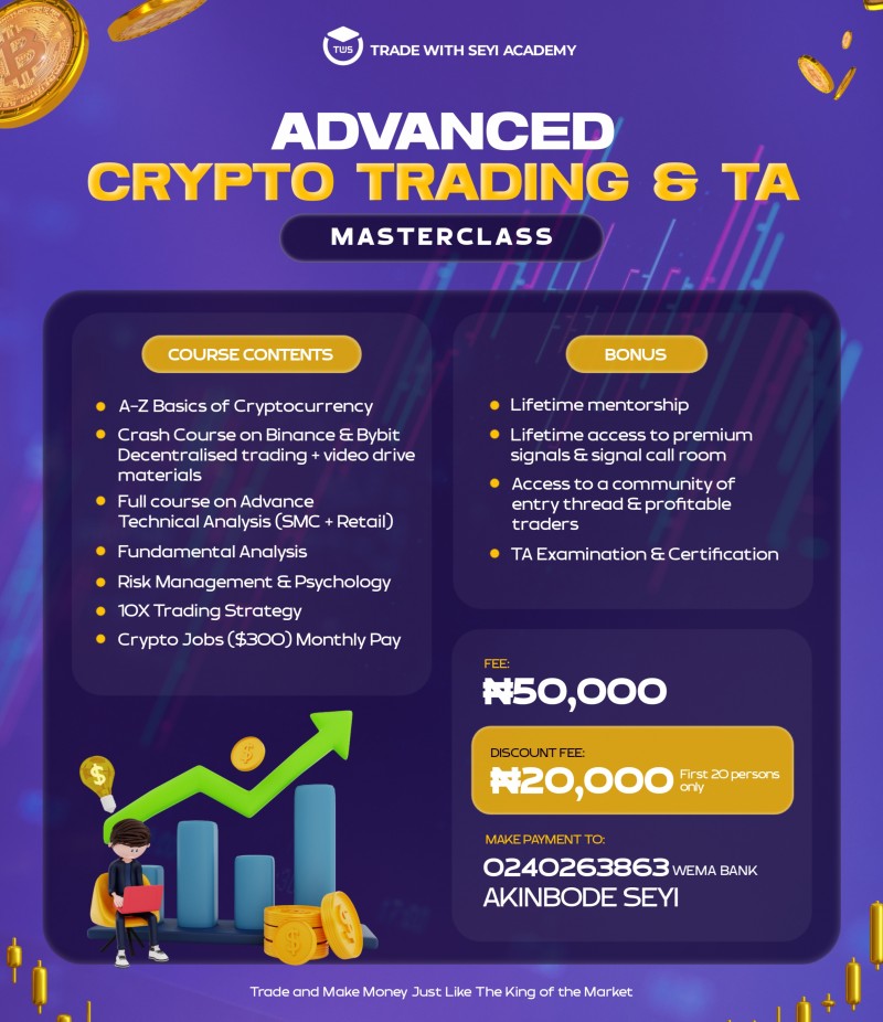 Buy ADVANCED CRYPTO TRADING + TA MASTERCLASS by Akinbode Seyi on Selar
