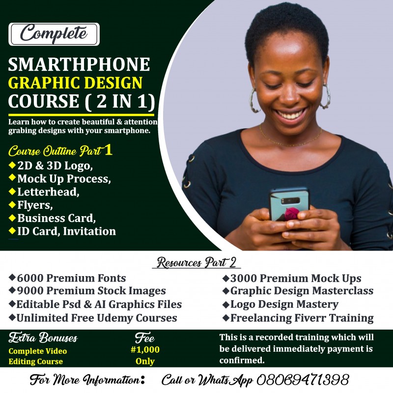 Buy SMARTPHONE GRAPHIC DESIGN AND GRAPHICS RESOURCES BUNDLE by OLUWASEYI on Selar