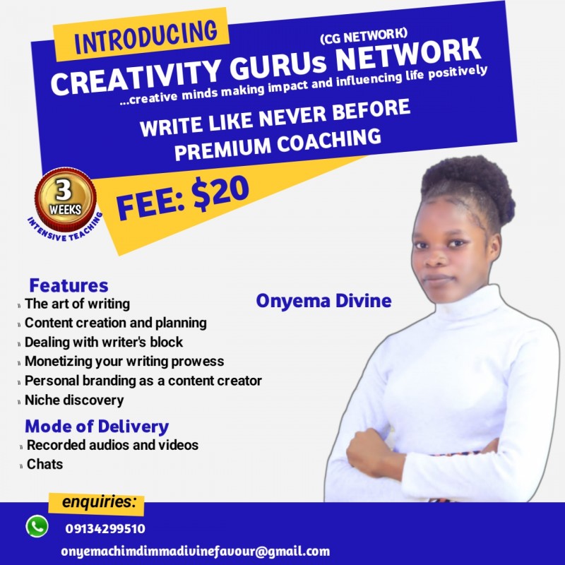 Buy Write Like Never Before Premium Coaching by Onyema Divine on Selar