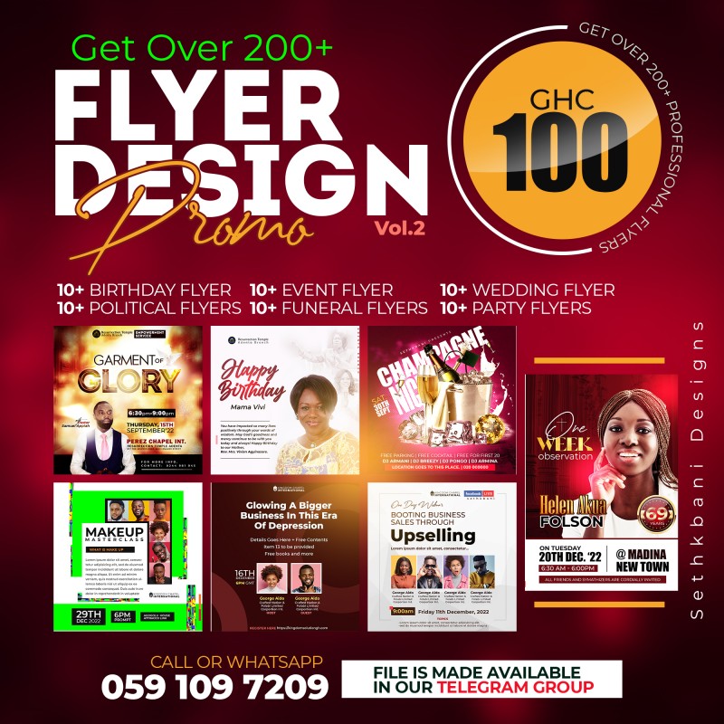 Buy 200+ FLYER PACKAGE VOL 2 (SETH K BANI) by seth bani on Selar