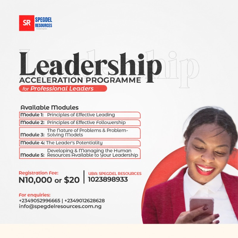 Buy LEADERSHIP ACCELERATION PROGRAMME by SPEGDEL RESOURCES on Selar.co