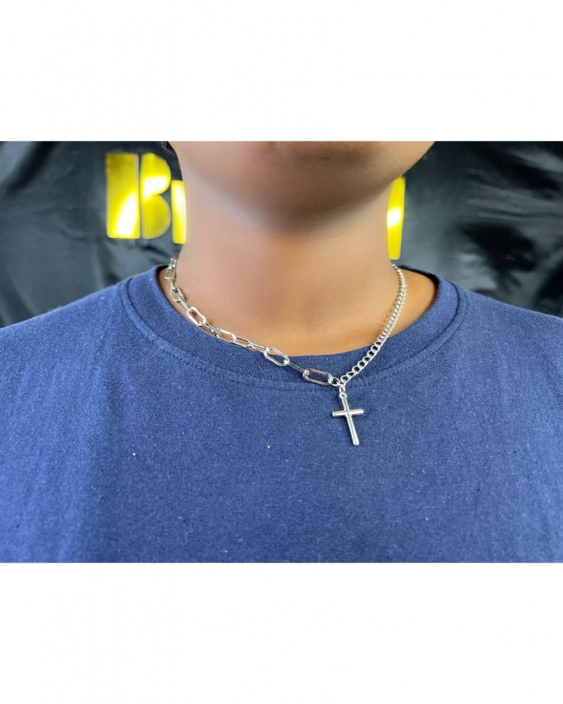 Buy Chainlink Cross Silver Neckpiece by TheTitoBrand on Selar