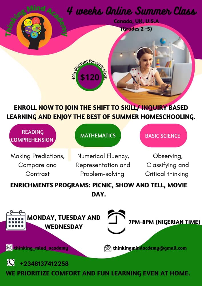 Buy Summer Online Class by Thinking Mind Academy on Selar