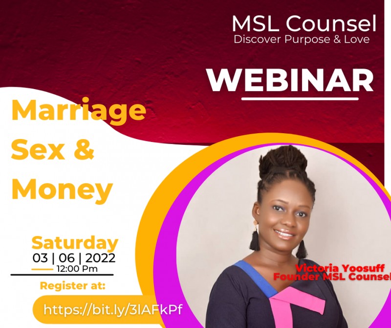 Buy Marriage Sex And Money Webinar By Victoria Yoosuff On Selar