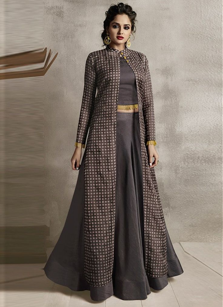 Buy Deep Ash Printed Gown by YENTO PRESTIGE ENTERPRISE on Selar