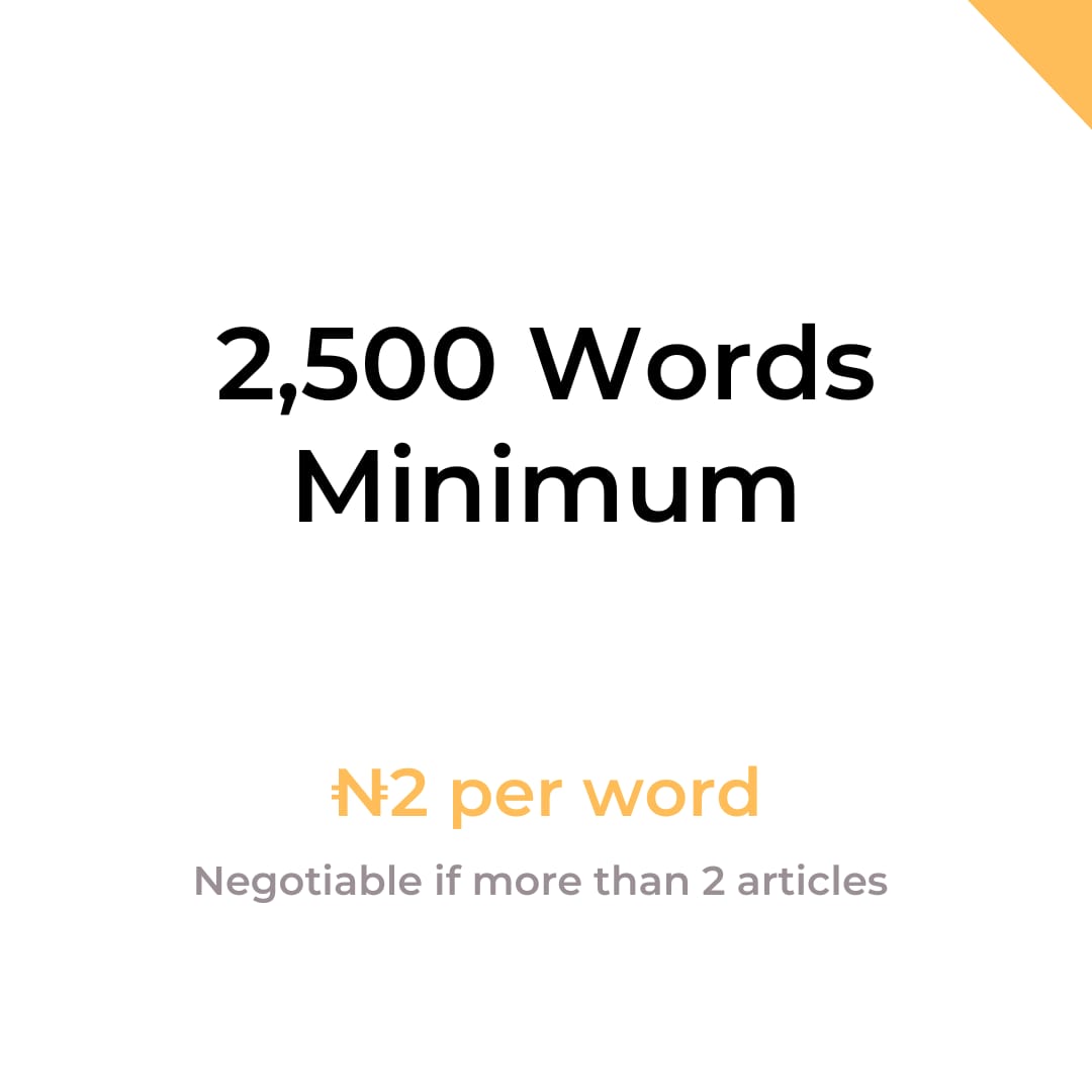 Buy 2,500 Words Minimum by Your Writer NG on Selar