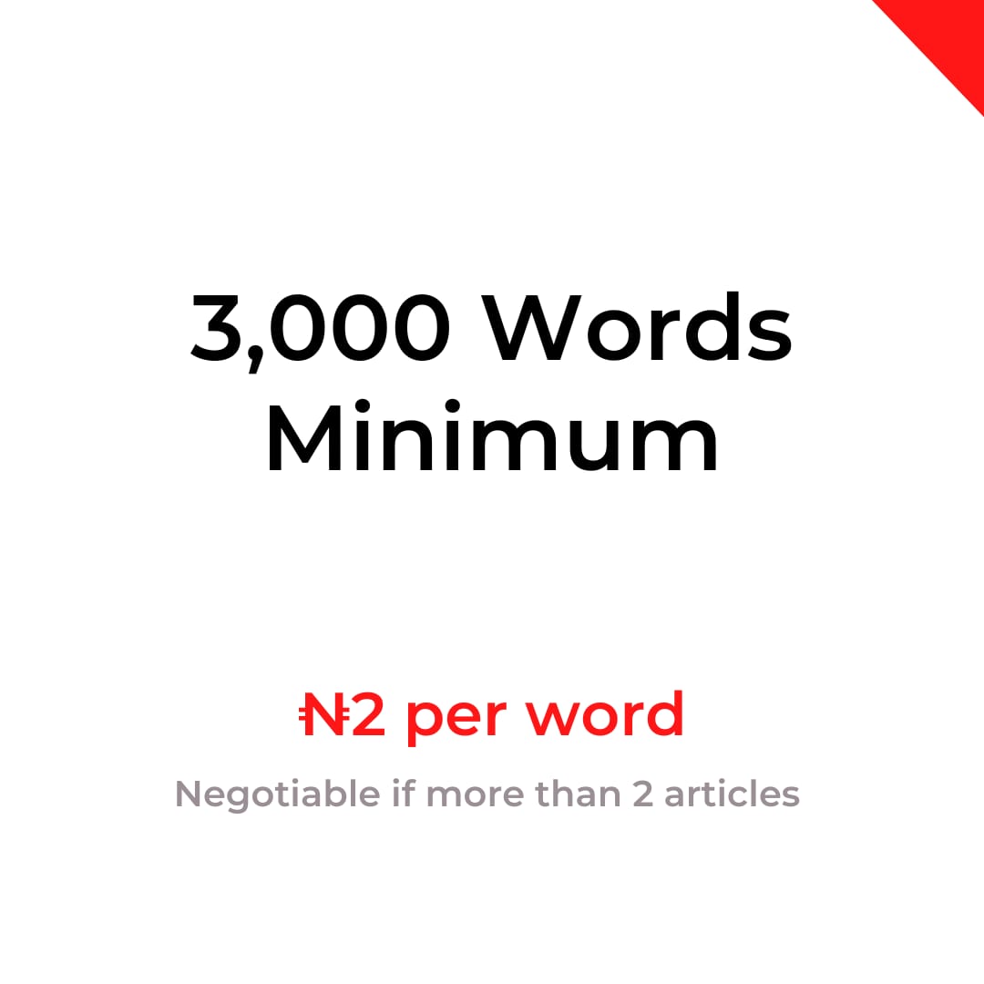 Buy 3,000 Words Minimum by Your Writer NG on Selar