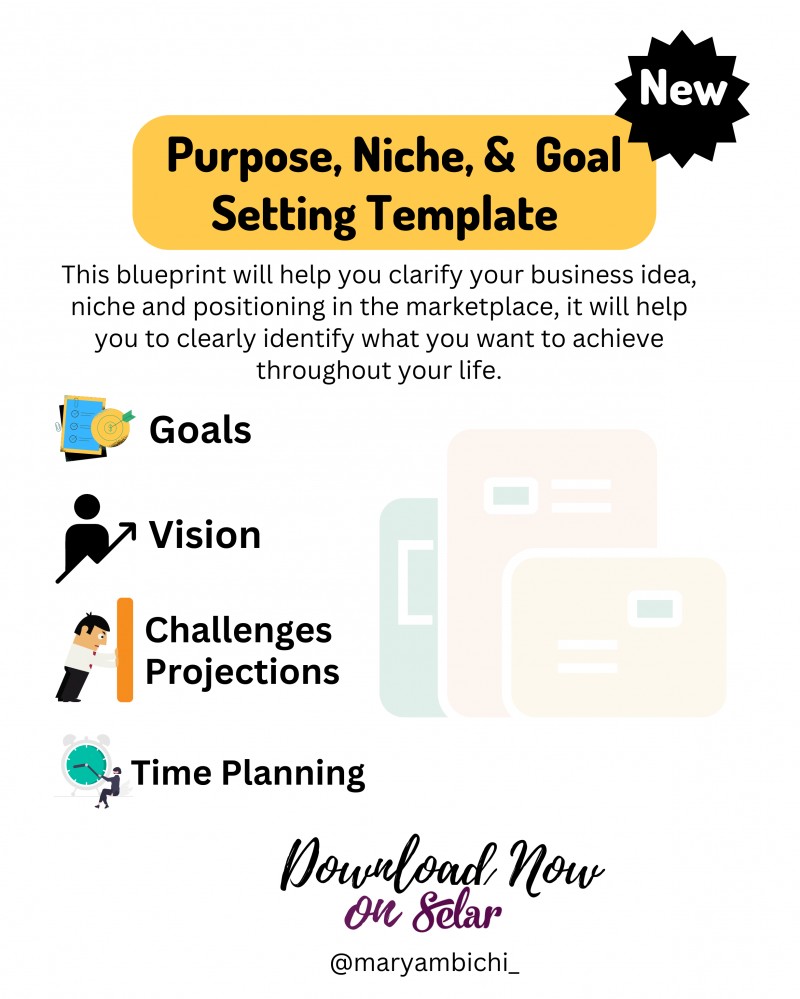 Buy Purpose, Niche and Goals Setting Template (PNG Template) by Maryam ...